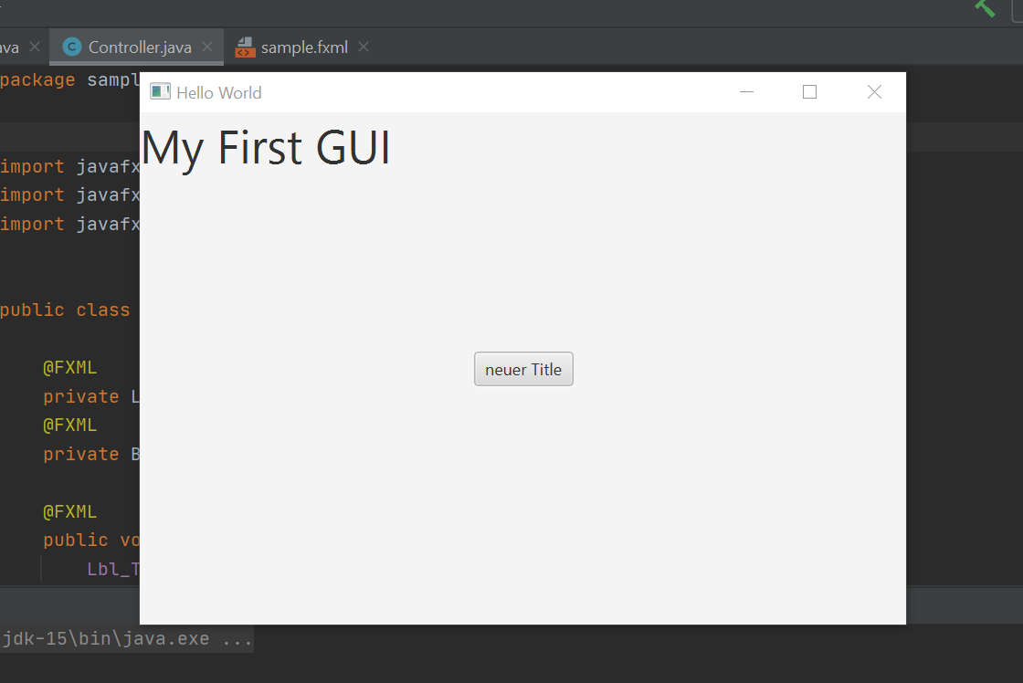 Benutzeroberfläche mit FXML - Einleitung GUI erstellen mit JavaFx
