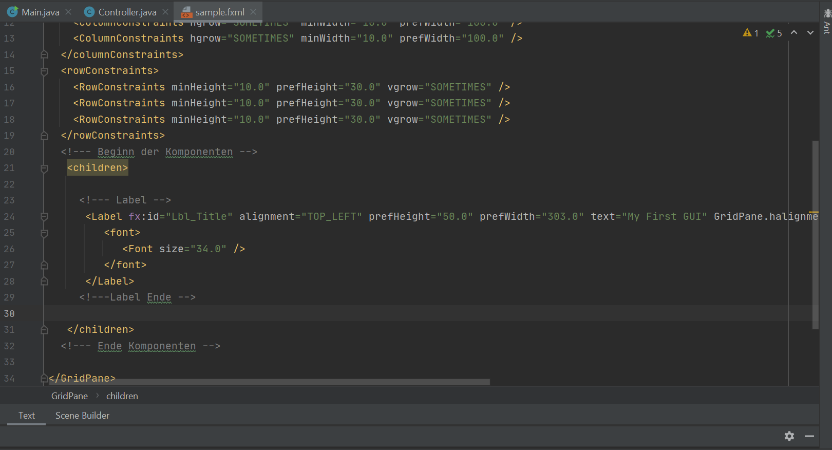 Benutzeroberfläche mit FXML - Einleitung GUI erstellen mit JavaFx